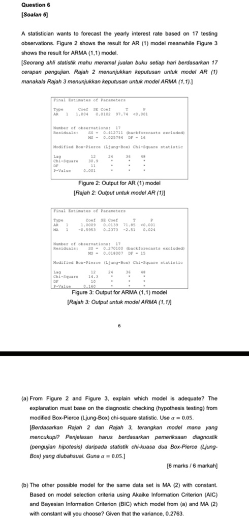 Solved B The Other Possible Model For The Same Data Set Is Ma 2