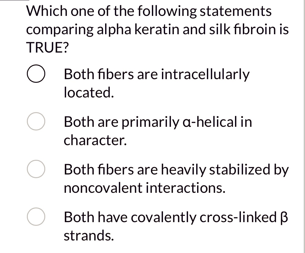 [GET ANSWER] Which one of the following statements comparing alpha ...