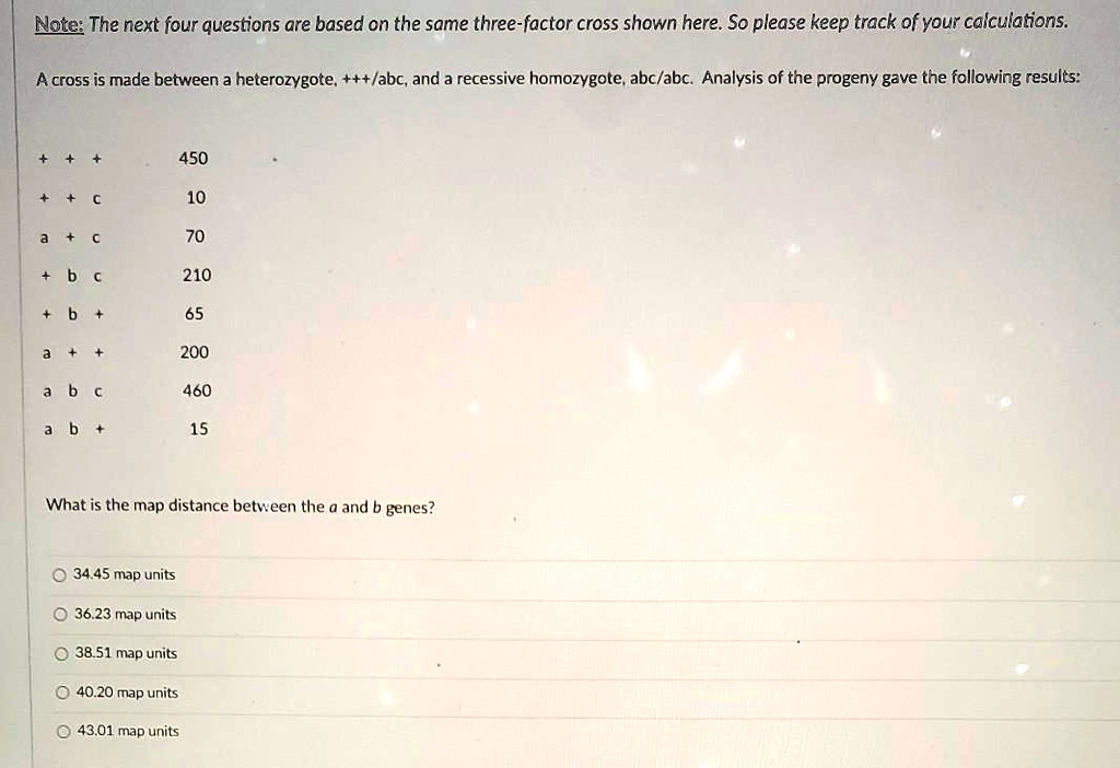 SOLVED:Note: The next four questions are based on the same three-factor ...