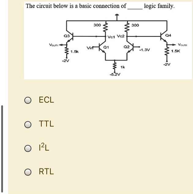SOLVED: The circuit below is a basic connection of logic family: 300 ...
