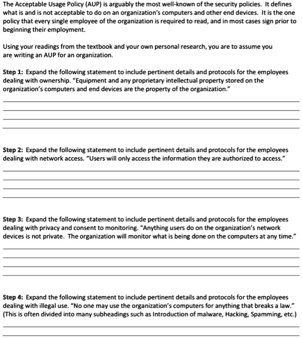 The Acceptable Usage Policy (AUP) is arguably the most well-known of ...