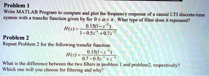 Solved Problem 1 Write A Matlab Program To Compute And Plot The 0153