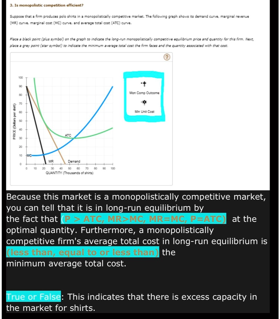 SOLVED: Is monopolistic competition efficient? Suppose that a firm ...