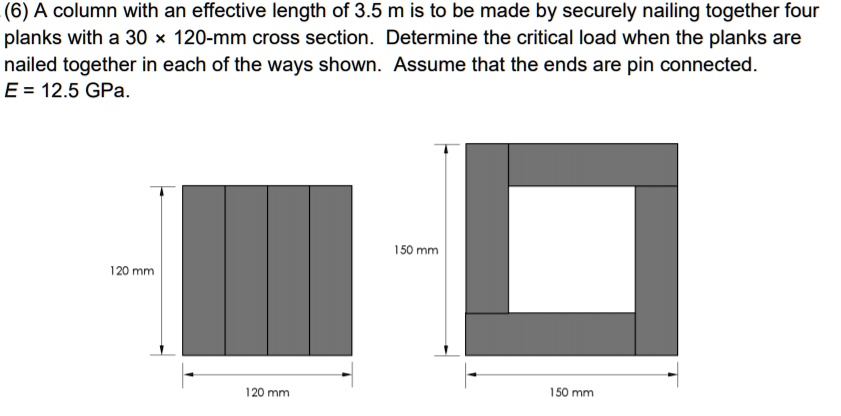 SOLVED: A column with an effective length of 3.5 m is to be made by ...