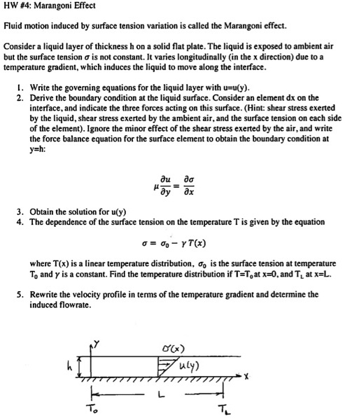 SOLVED: HW #4: Marangoni Effect Fluid motion induced by surface tension ...