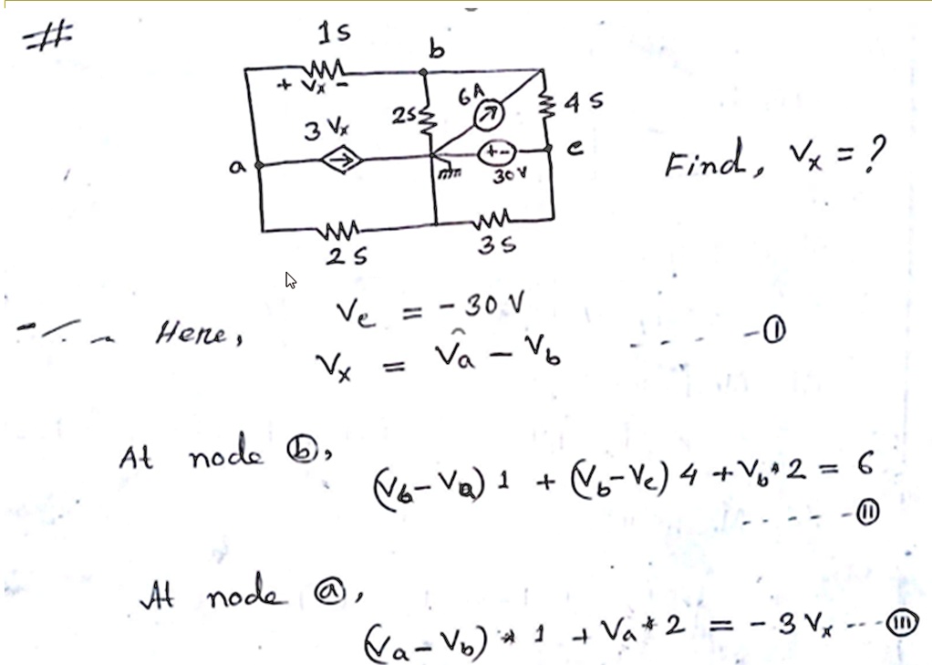 SOLVED: determine the voltage at every node using node voltage analysis ... SOLVED: determine the voltage at every node using node voltage analysis ...