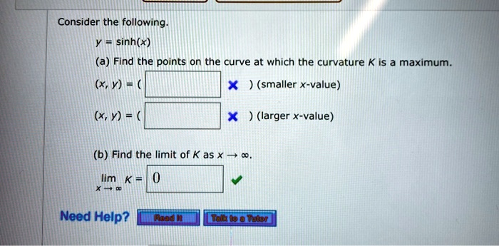 consider the following sinhx a find the points on the curve at which ...