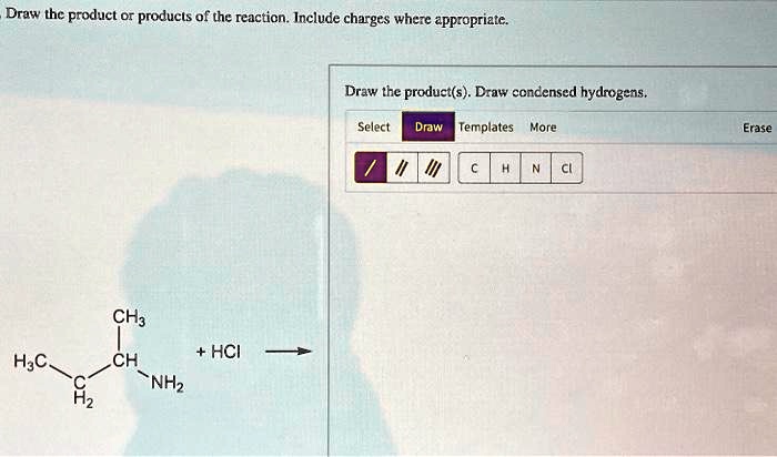 Draw the product or products of the reaction. Include charges where appropriate. H3C H2 CH3 ...