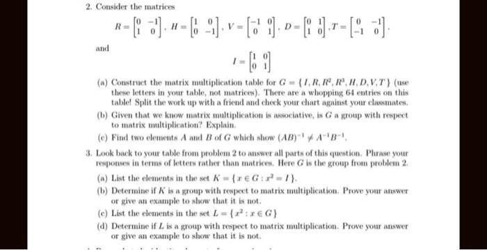 SOLVED: 2. Consider the matrices [2] - [] = a[] - x[] = [] = x and a ...