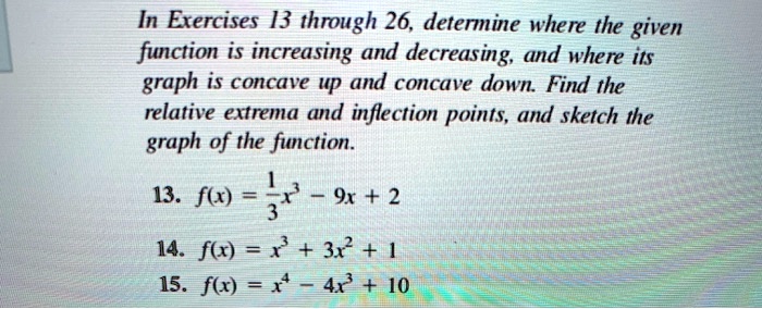 SOLVED: In Exercises 13 through 26, determine where the given function ...