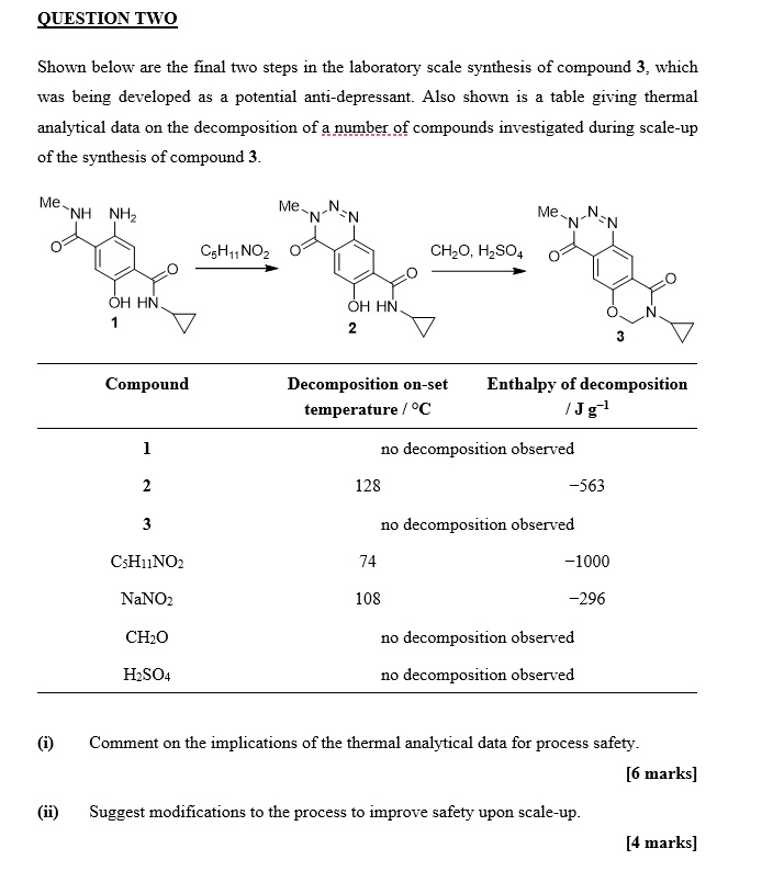 SOLVED: QUESTION TWO Shown below are the final two steps in the ...
