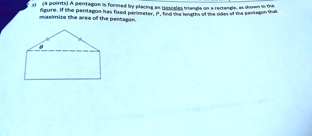 4 points a pentagon is formed by placing an isosceles triangle on ...