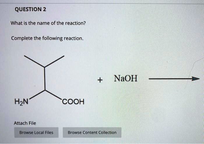 SOLVED: What is the name of the reaction? Complete the following ...