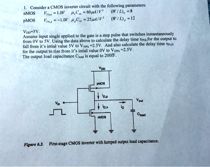 1consider a cmos inverter circuit with the following parameters ...