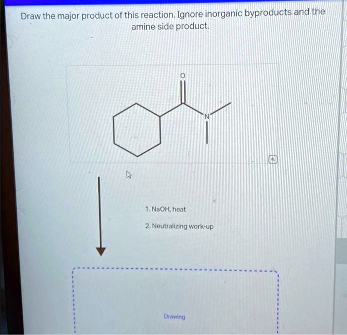 SOLVED: Draw the major product of this reaction. Ignore inorganic ...