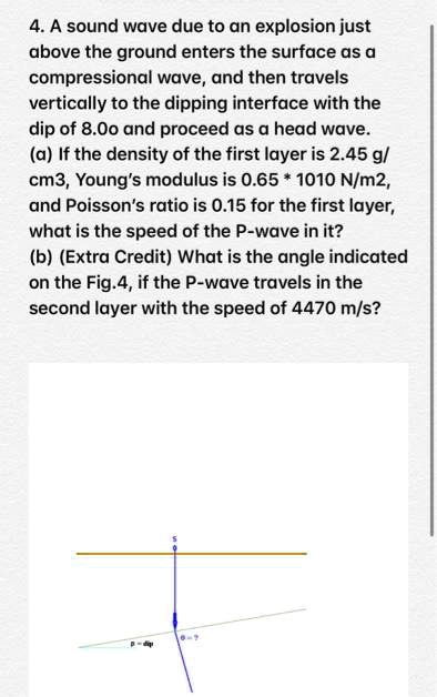 SOLVED: A sound wave due to an explosion just above the ground enters ...