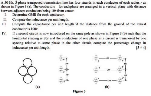 A 50-Hz, 3-phase transposed transmission line has four strands in each ...