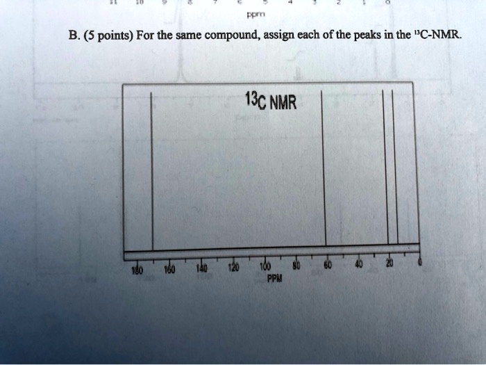 SOLVED: B. (5 points) For the same compound, assign each of the peaks ... SOLVED: B. (5 points) For the same compound, assign each of the peaks ...