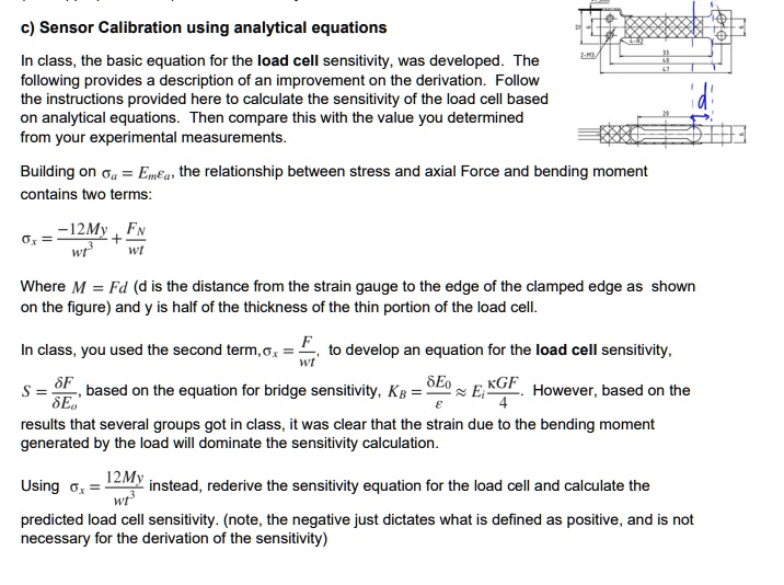 c) Sensor Calibration using analytical equations In class, the basic ...