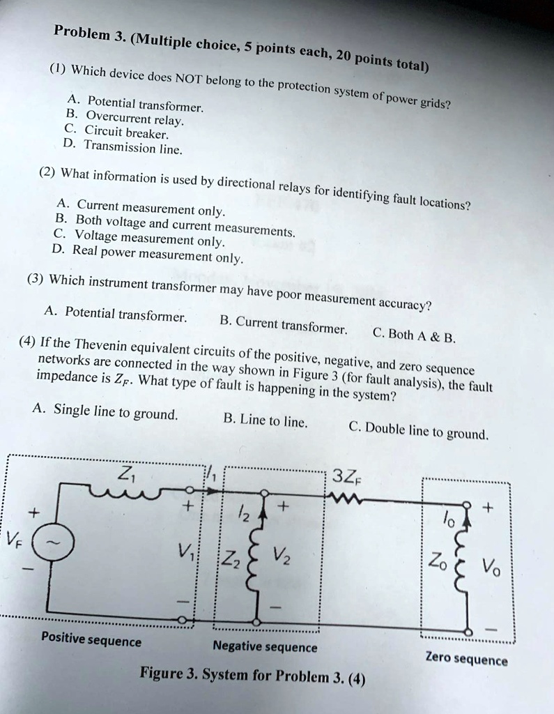 SOLVED: A. Potential transformer B. Overcurrent relay C. Circuit ...