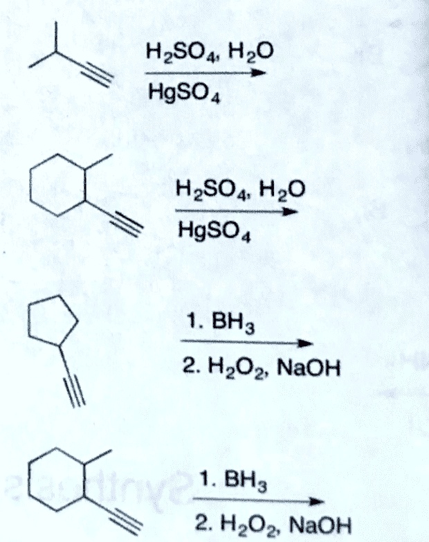 SOLVED: INSTRUCTIONS: Draw in the product for each of the following reactions and fill in the ...