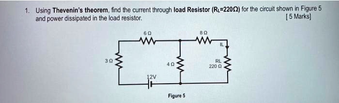SOLVED: 1.Using Thevenin's theorem,find the current through load Resistor Ri=220 for the circuit ...