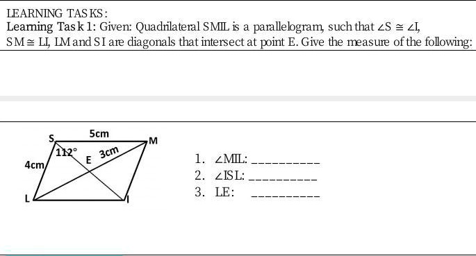 SOLVED: '•CONTENT: QUADRILATERALS.•°LESSON: Conditions that make Quadrilateral a Parallelogram ...