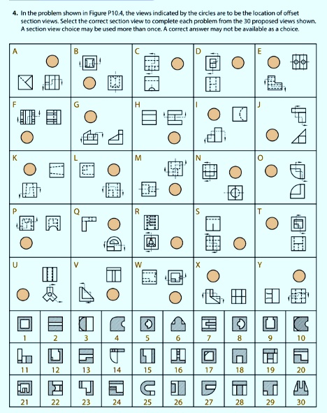 [GET ANSWER] 4. In the problem shown in Figure P10.4, the views indicated by the circles are to ...
