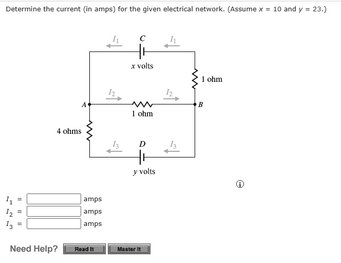 SOLVED: Determine the current (in amps) for the given electrical ...
