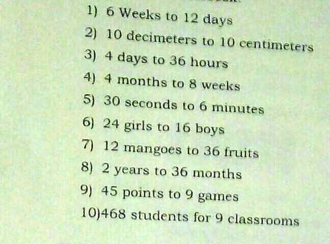 SOLVED: Learning Task 2: Write a ratio of the following in three ways ...