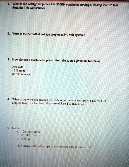 1. What is the voltage drop on a #14 THHN conductor serving a 10 amp ...