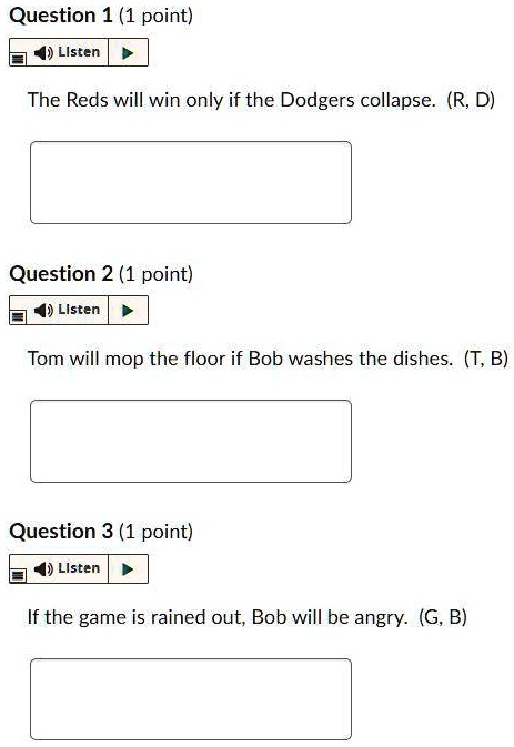 Solved Translate Each Of The Following Sentences Into Symbolic Notation Using The Suggested 9235