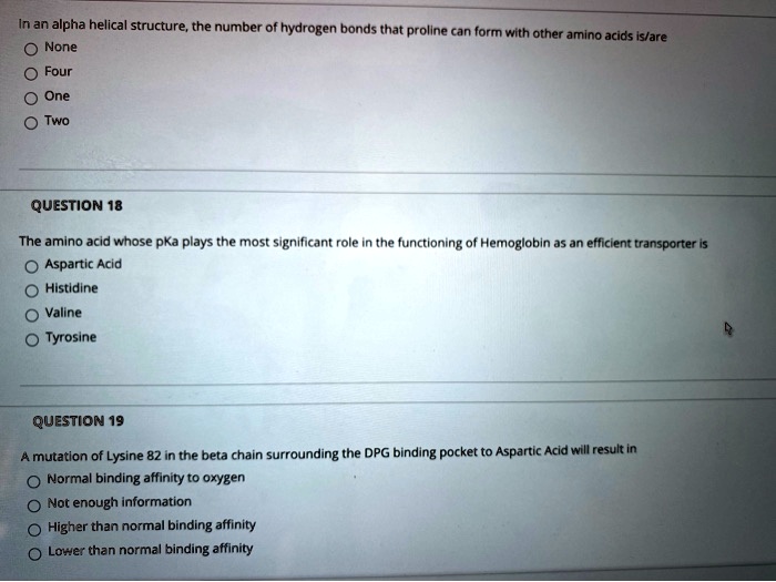 inan alpha helical structure the number of hydrogen bonds that proline ...