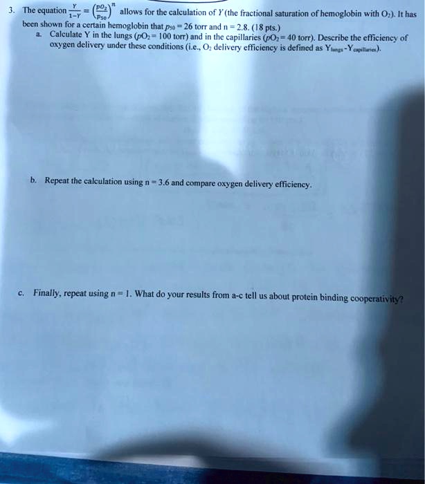 SOLVED: The equation allows for the calculation of (the fractional ...
