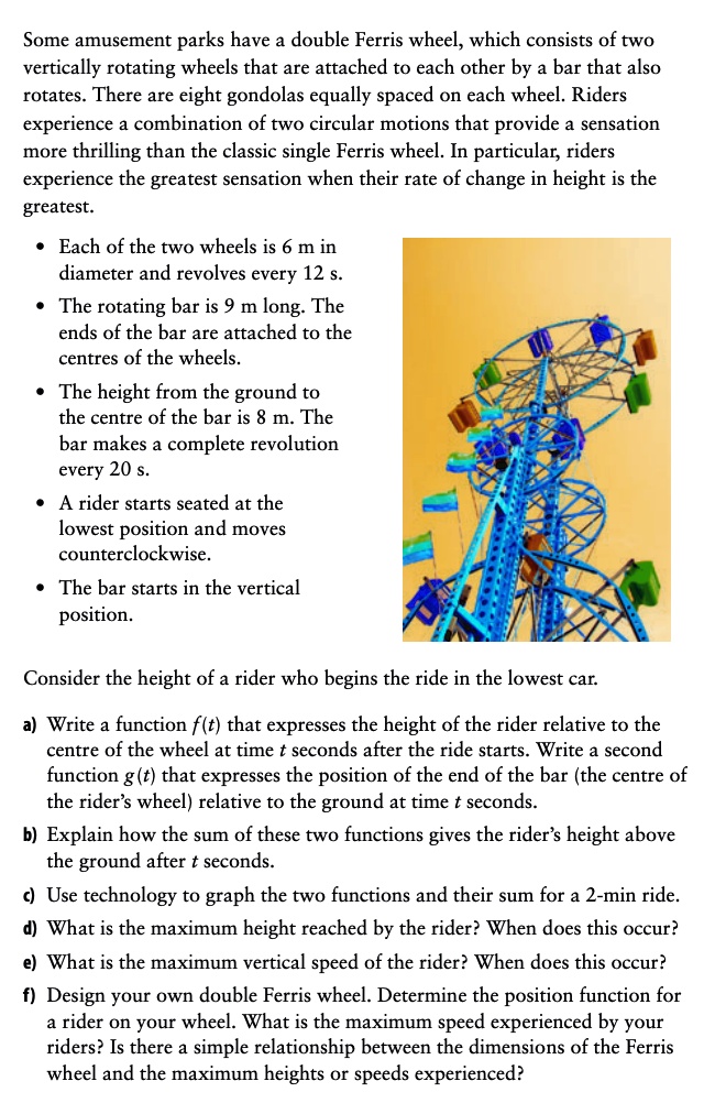 some amusement parks have double ferris wheel which consists of two ...