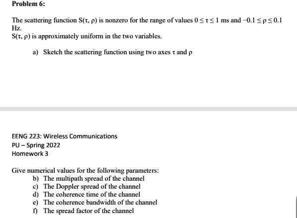 SOLVED: Problem 6: The scattering function S(p) is nonzero for the ...
