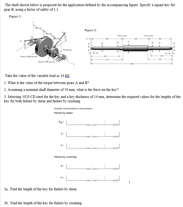 SOLVED: The shaft shown below is proposed for the application defined ...
