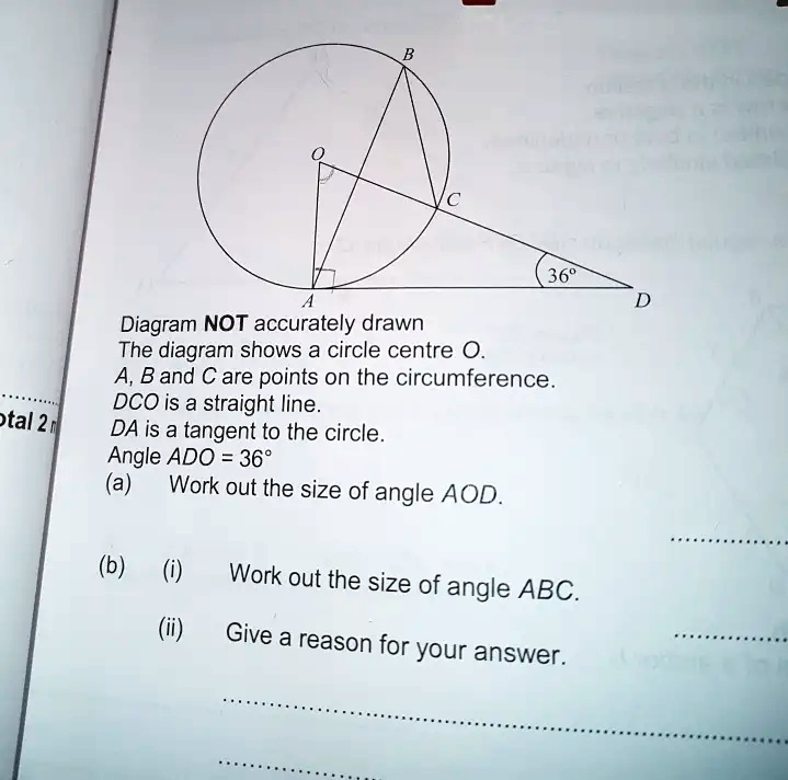 Diagram NOT accurately drawn The diagram shows a circle centre O. A, B and C are points on the ...