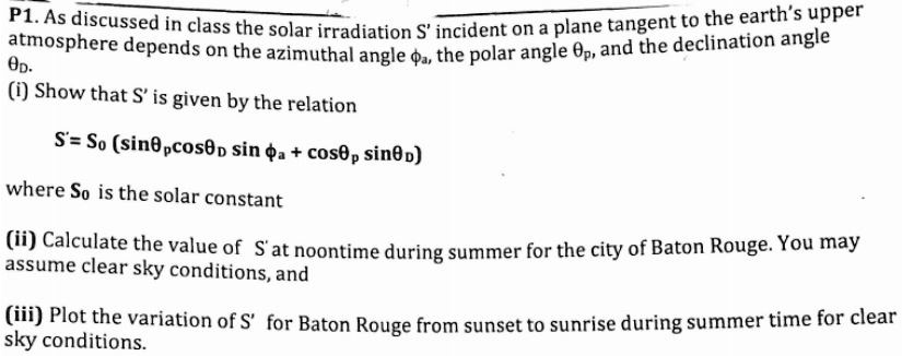 SOLVED: Op. i Show that S' is given by the relation S = So(sin(Î¸)cos(Ï ...