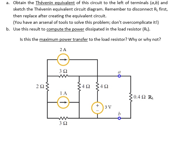 SOLVED: Obtain the Thevenin equivalent of this circuit to the left of ...