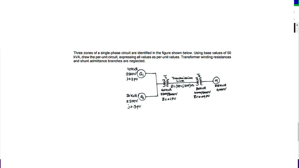 Three zones of a single-phase circuit are identified in the figure ...