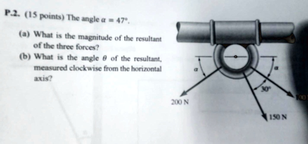 P.2. (15 points) The angle α = 47^∘. (a) What is the magnitude of the ...