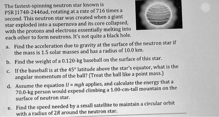 the fastest spinning neutron star known is psr 1748 2446ad rotating at ...