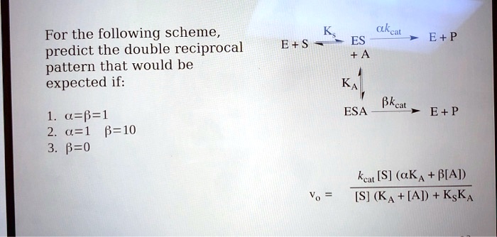 SOLVED: For the following scheme, predict the double reciprocal pattern ...