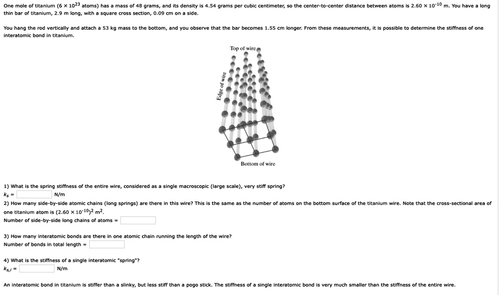 One mole of titanium (6 × 10^23 atoms) has a mass of 48...
