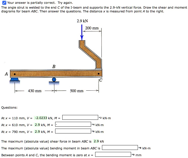 SOLVED: The angle strut is welded to the end C of the I-beam and ...