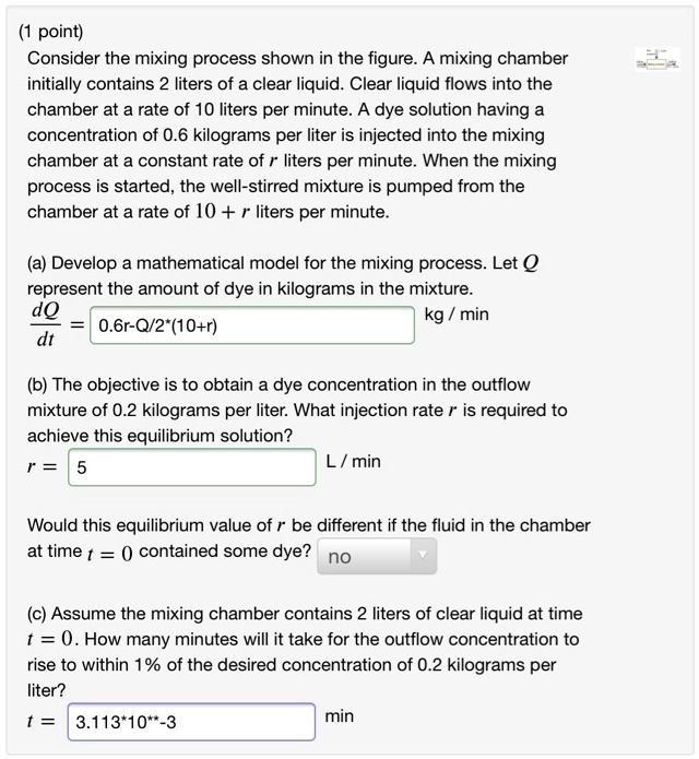 SOLVED: point) Consider the mixing process shown in the figure A mixing ...