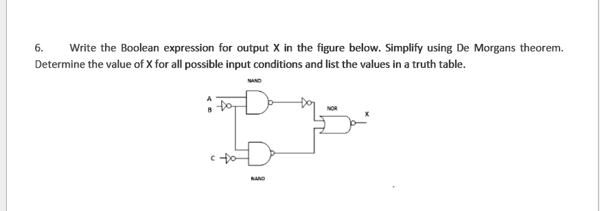 Digital Logic Circuits Write The Boolean Expression For Output X In The Figure Below Simplify