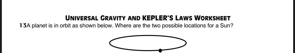SOLVED: UNIVERSAL GRAVITY AND KEPLER'S LAWS WORKSHEET 13A planet is in ...