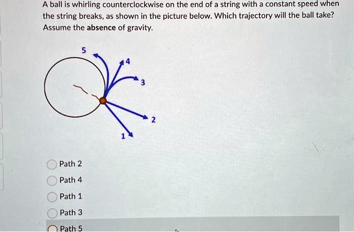 A ball is whirling counterclockwise on the end of a string with a ...